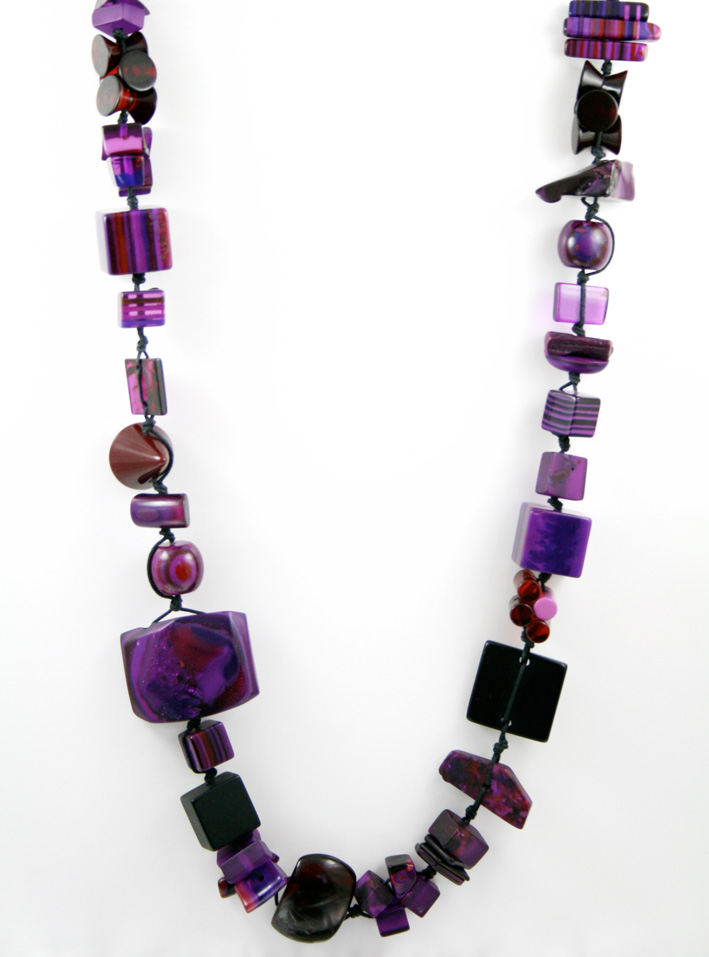 Indiana Jones Long Purple Necklace - Fashion Jewellery